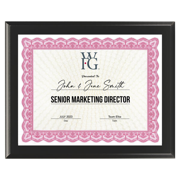 Certificate Plaque – WFG Store