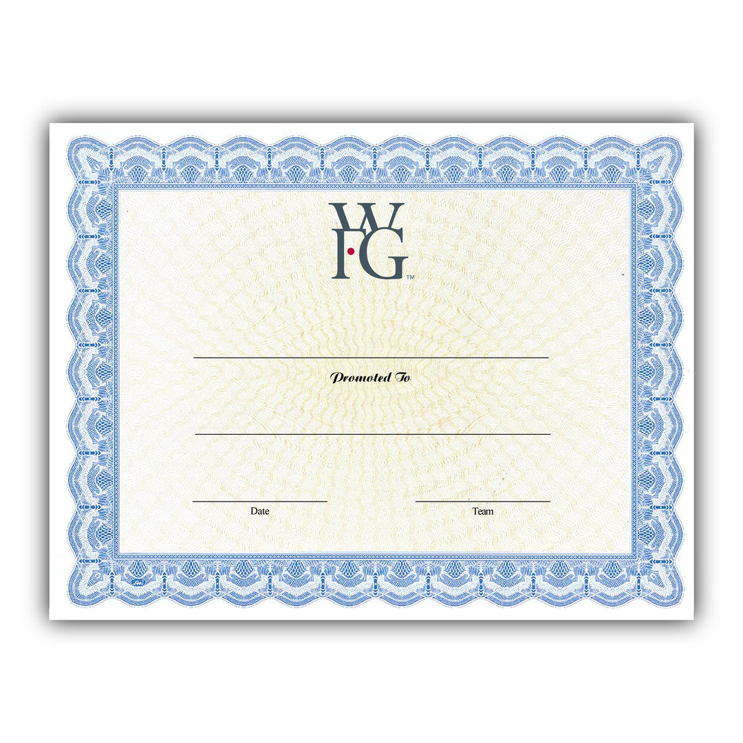 Blank Certificates (Pack of 25) – WFG Store