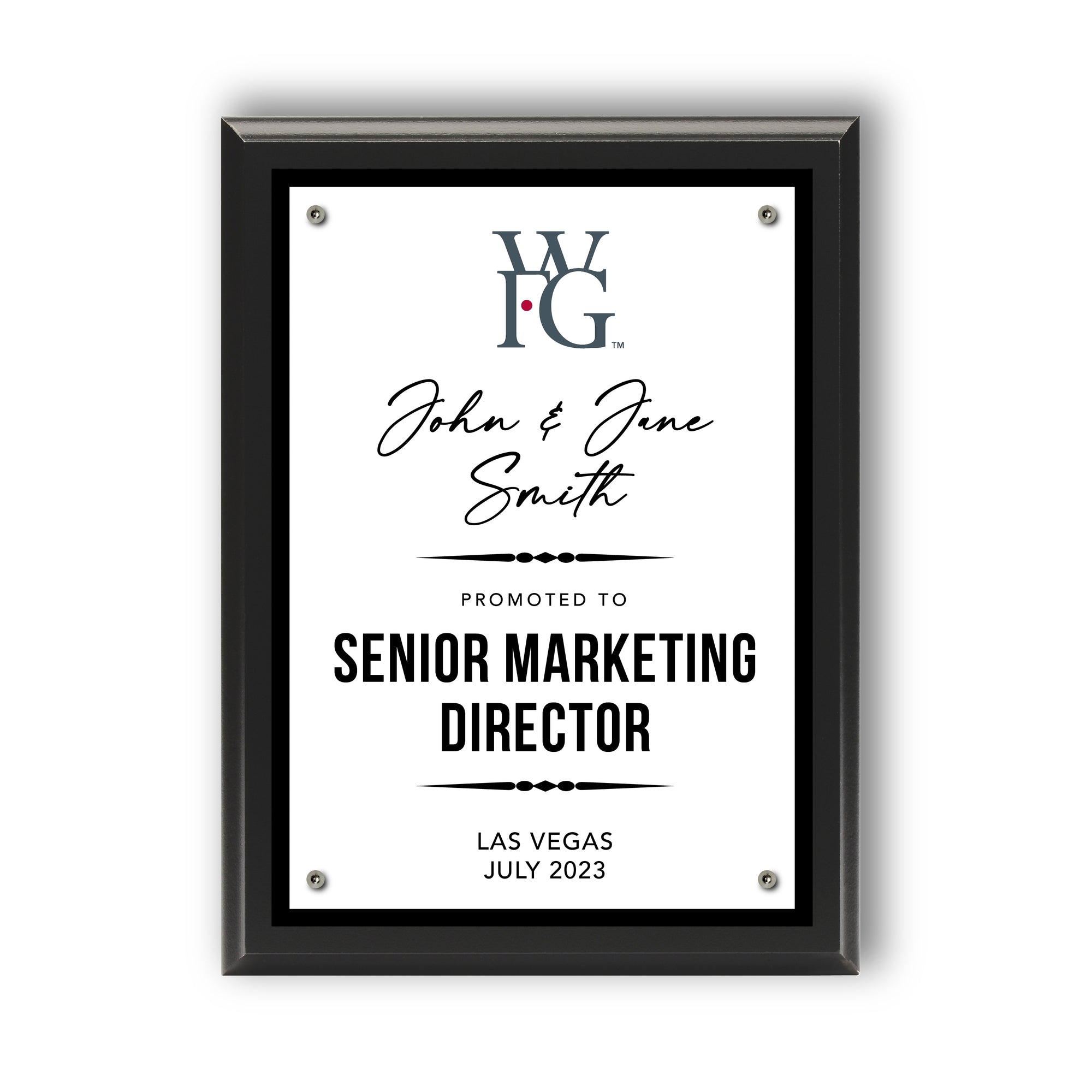 Modern Color Sublimated Plaque on Black Matte Board – WFG Store