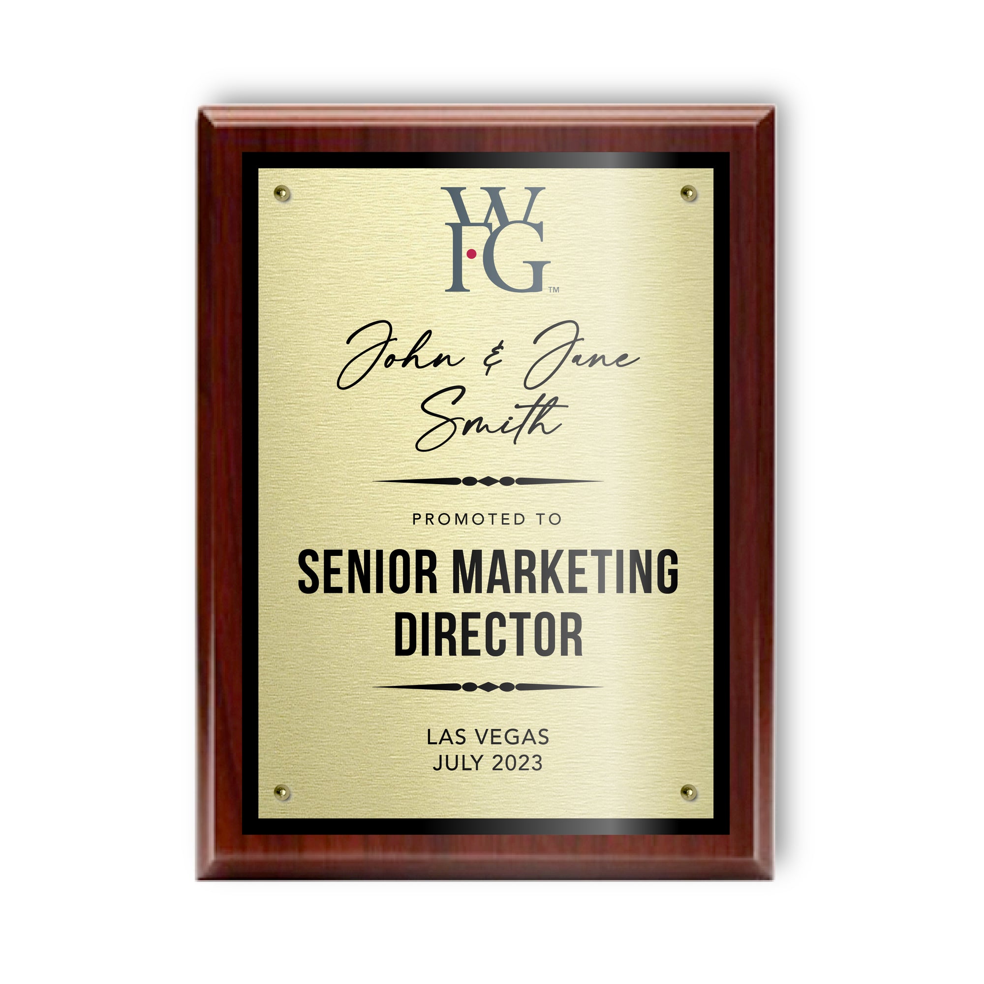 Modern Color Sublimated Plaque on Cherry Board – WFG Store