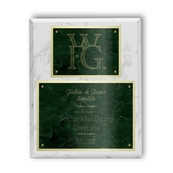 Classic Diamond Engraved Marble Plaque on White Marble Board – WFG Store