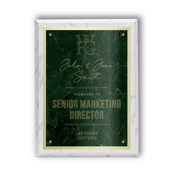 Modern Diamond Engraved Marble Plaque on White Marble Board – WFG Store