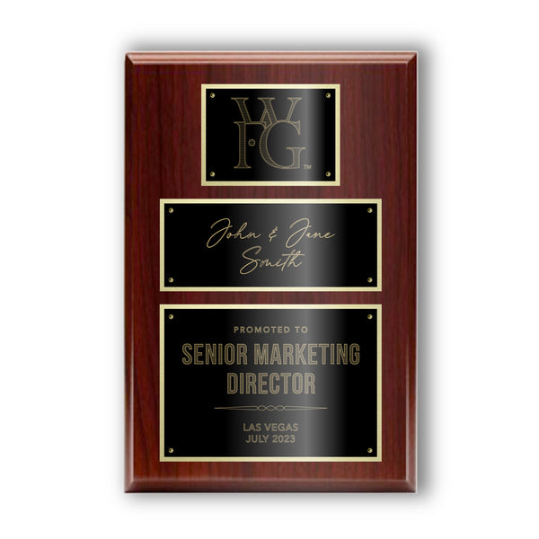 Modern Diamond Engraved Plaque on Cherry Board – WFG Store