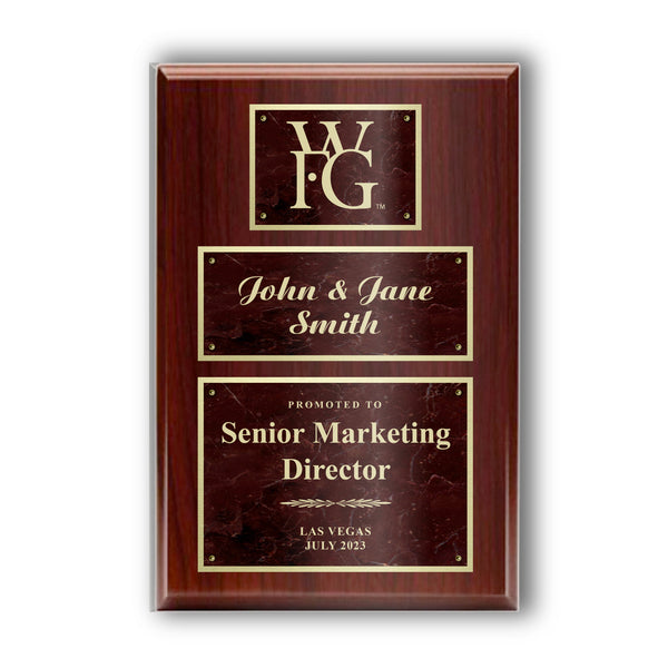 Classic Laser Engraved Marble Plaque on Cherry Board – WFG Store