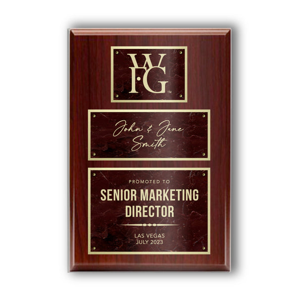 Modern Laser Engraved Marble Plaque on Cherry Board – WFG Store