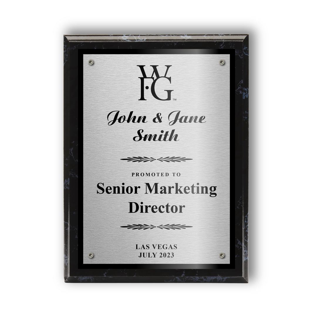 Classic Sublimated Plaque on Black Marble Board – WFG Store