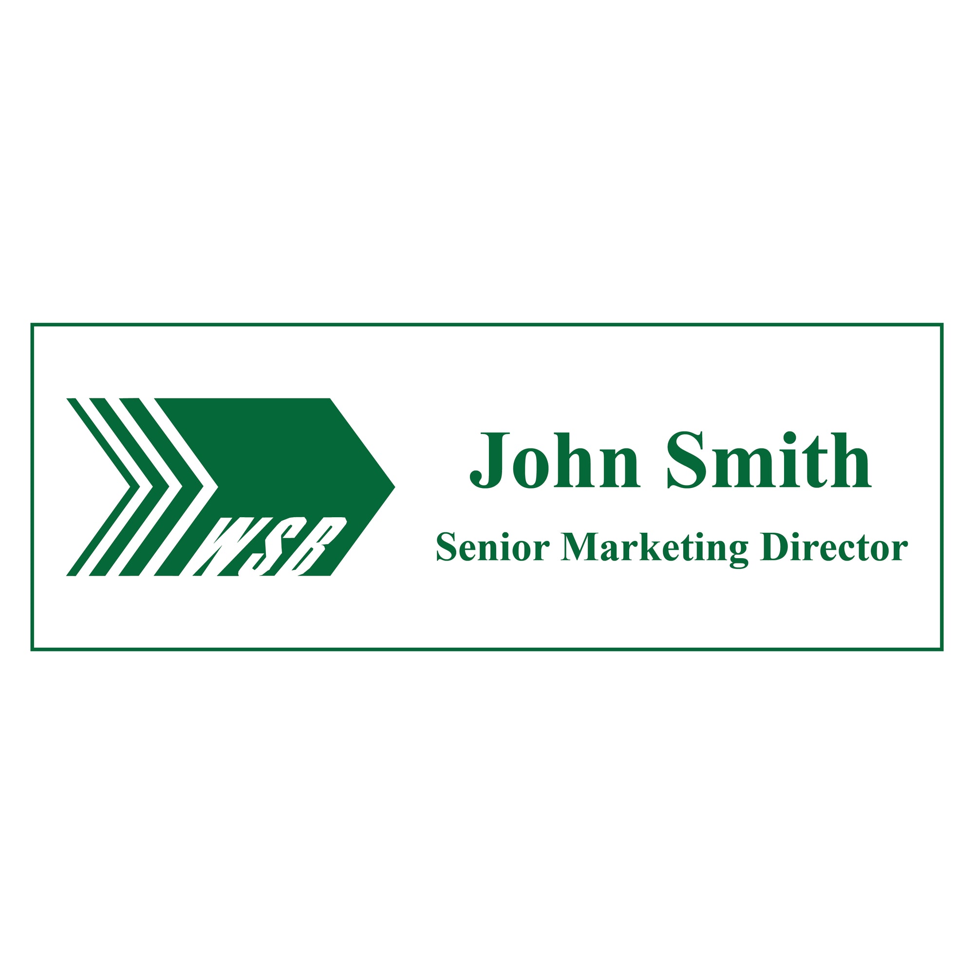 Classic WSB White Name Badge with Green Logo – WFG Store